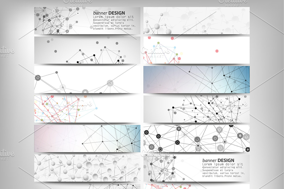 Headers set, science backgrounds, a Technology Illustration by VectorShop