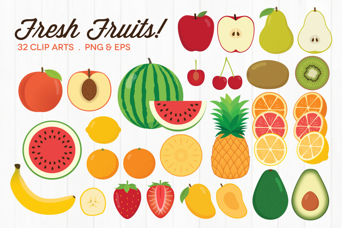 Fresh Fruit Clip Art, an Illustration by cloudstreetlab