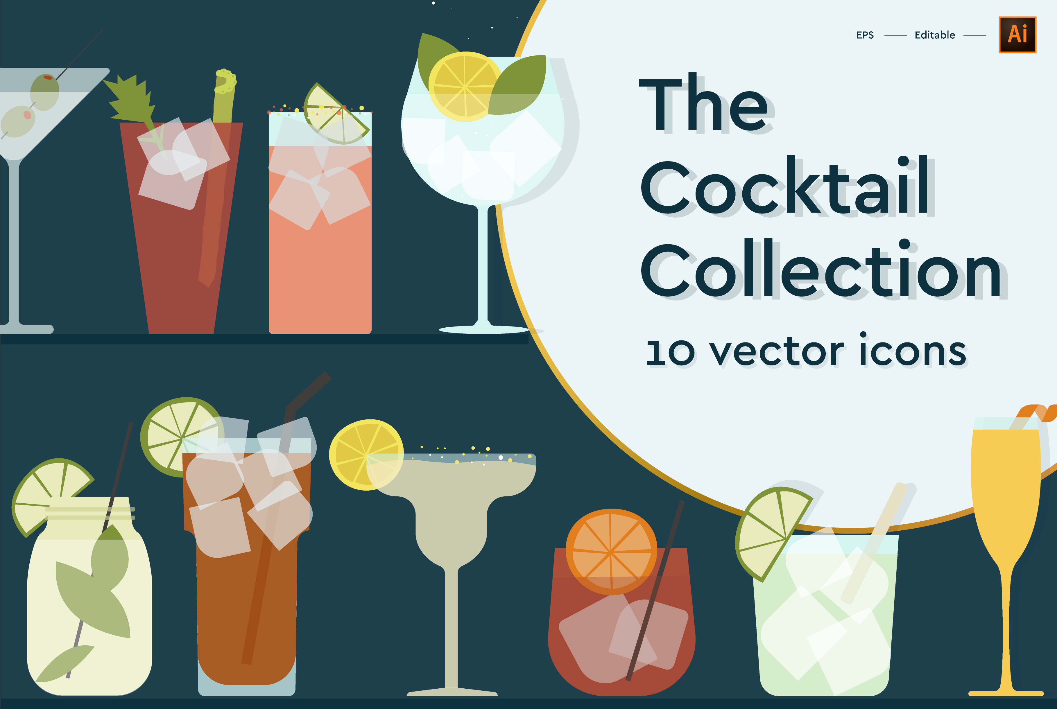 Cocktail Icon set, an Icon by Marinastu