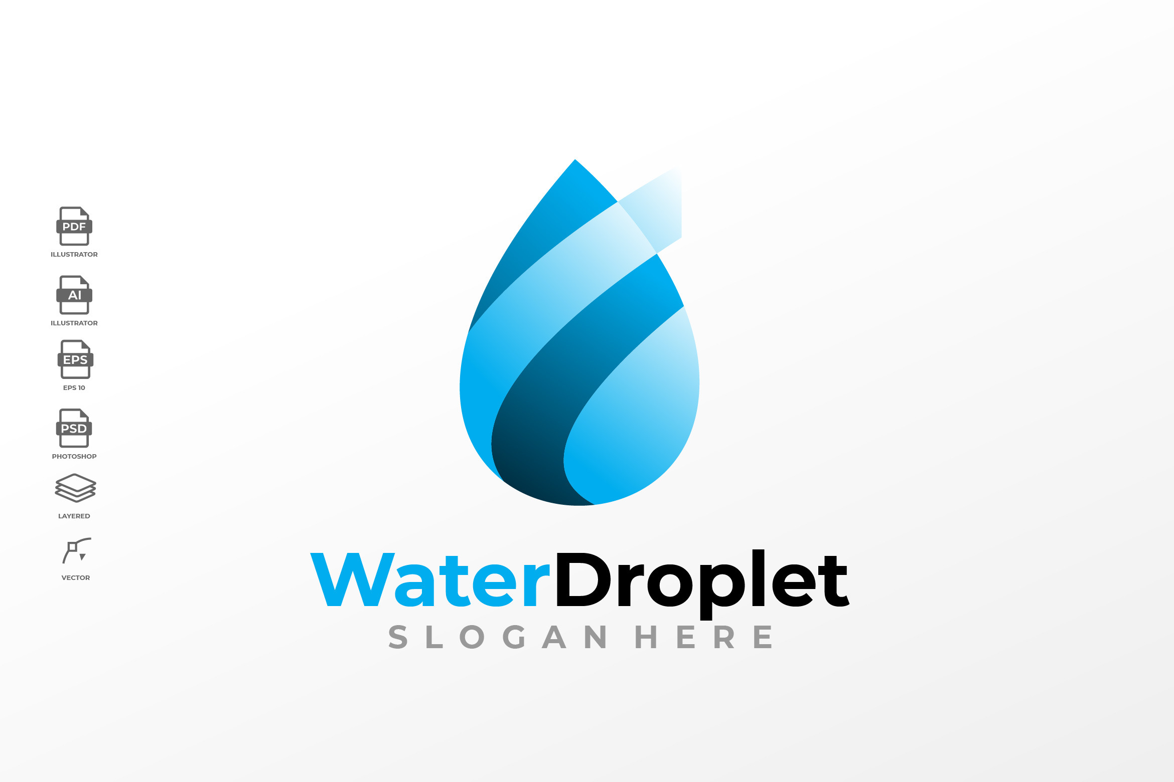 Gradient Water Droplet Logo Design, a Branding & Logo Template by Rupture