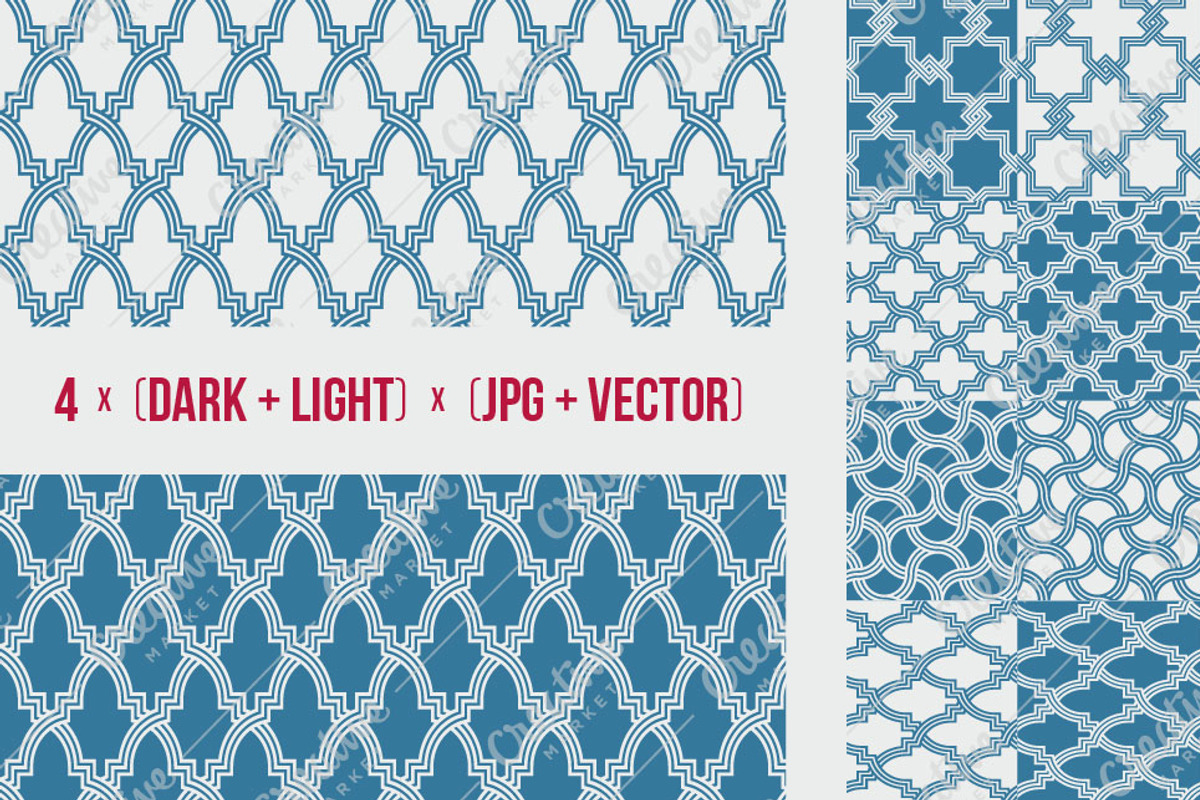 4 MOROCCAN PATTERNS, a Pattern Graphic by Slanapotam