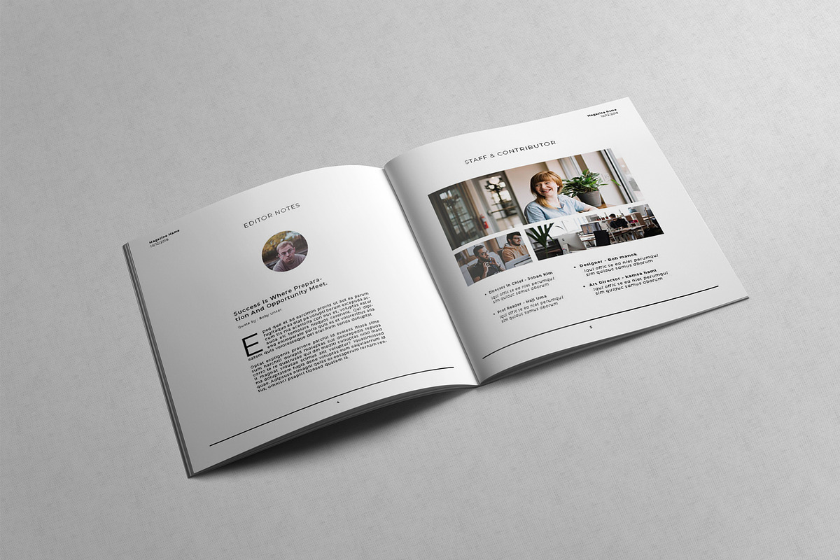 Square Magazine Template, a Magazine Template by Uloel Design