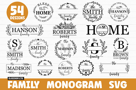 Family Monogram Bundle | Illustrations ~ Creative Market