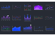 Linear graphcharts. Business graphic, a Decorative Illustration by ...