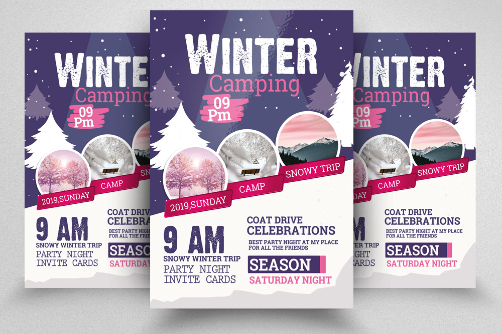 Winter Celebration Flyer Template, a Flyer Template by Psd Templates