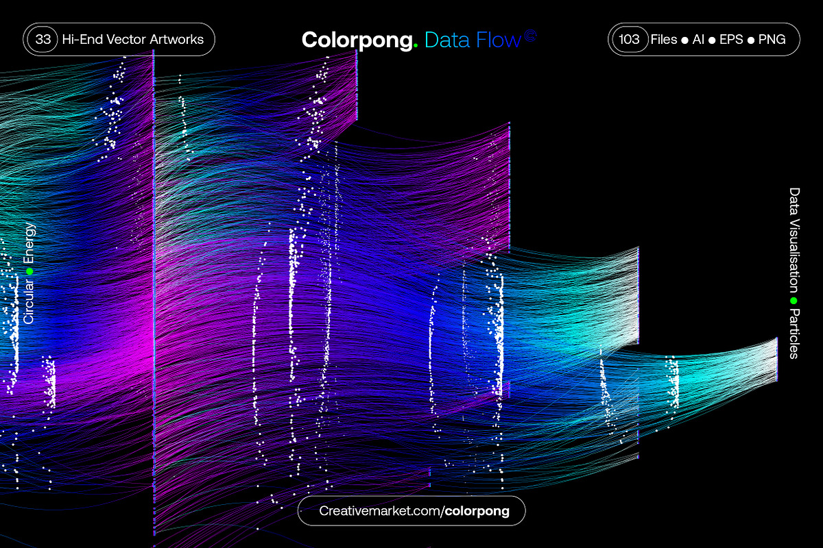 Data Flow - Vector Bundle, a Technology Illustration by Colorpong