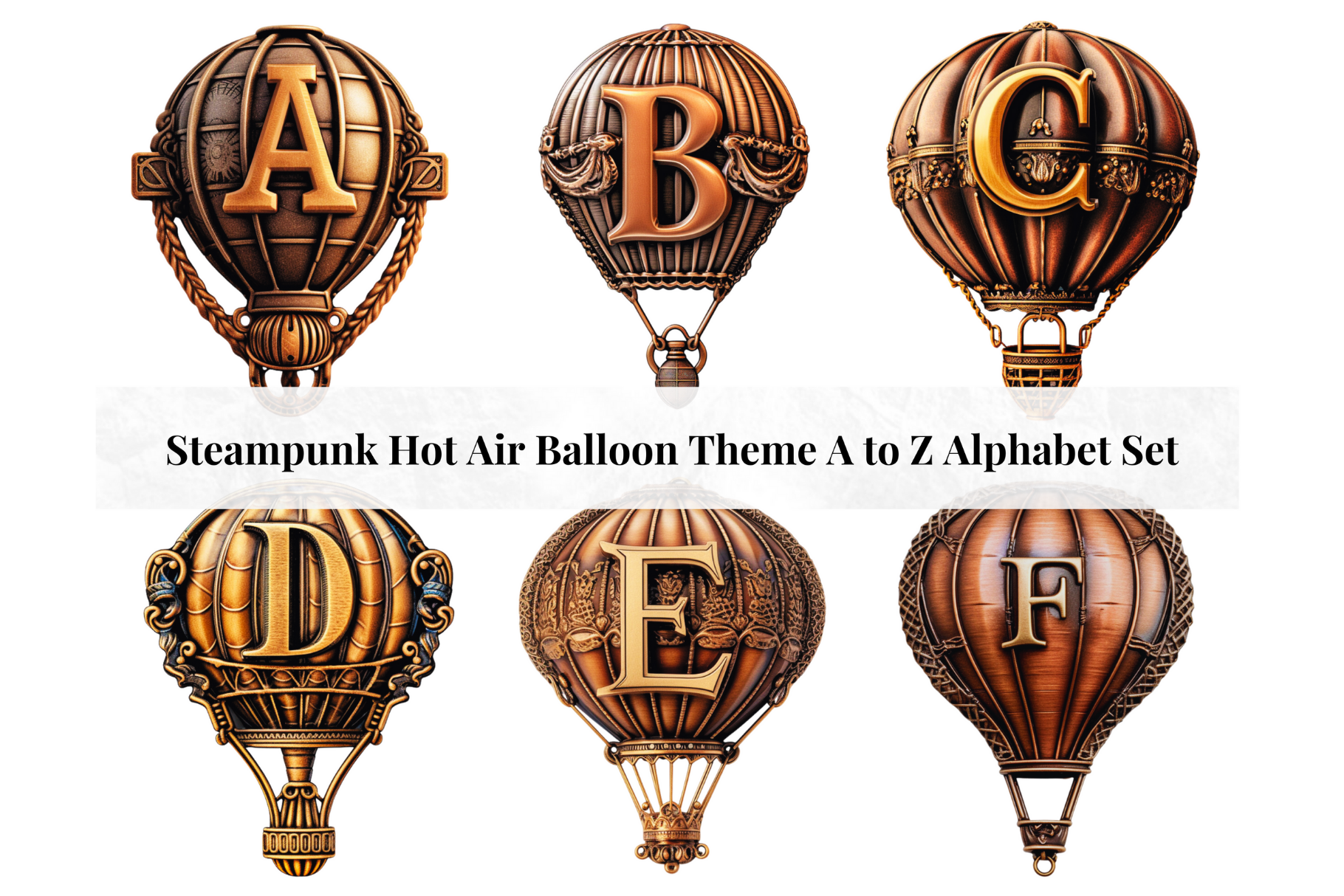 Hot Air Balloon Alphabet Letters, a Decorative Illustration by Creative ...