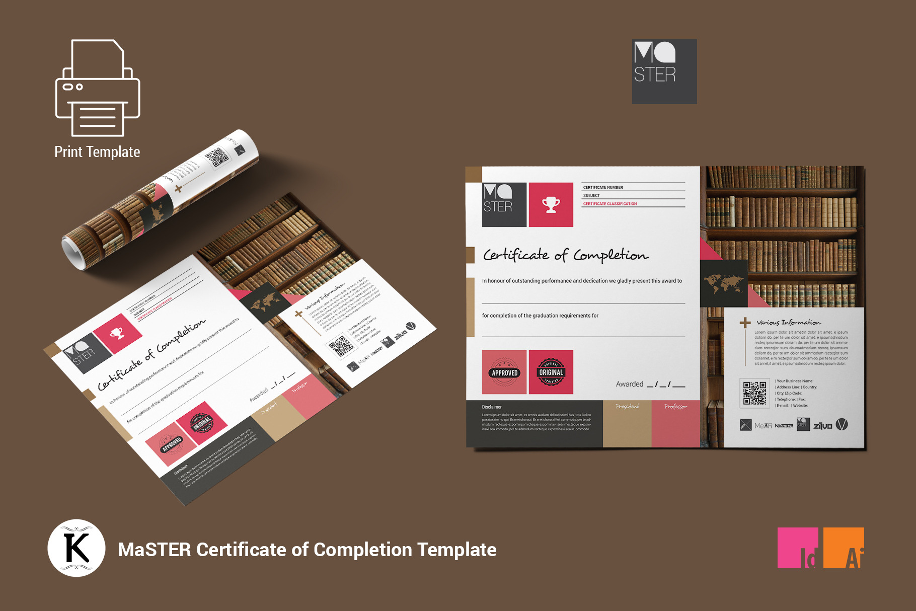 MaSTER Certificate of Completion, a Stationery Template by Keboto