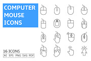 Computer Mouse Line Icons, an Outline Icon by Designfour