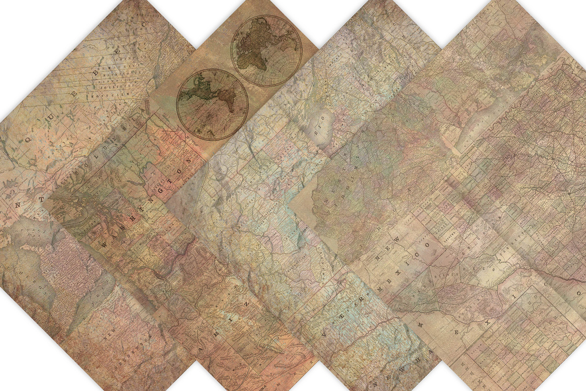 Maps Digital Background, a Texture Graphic by Leska's Digitals