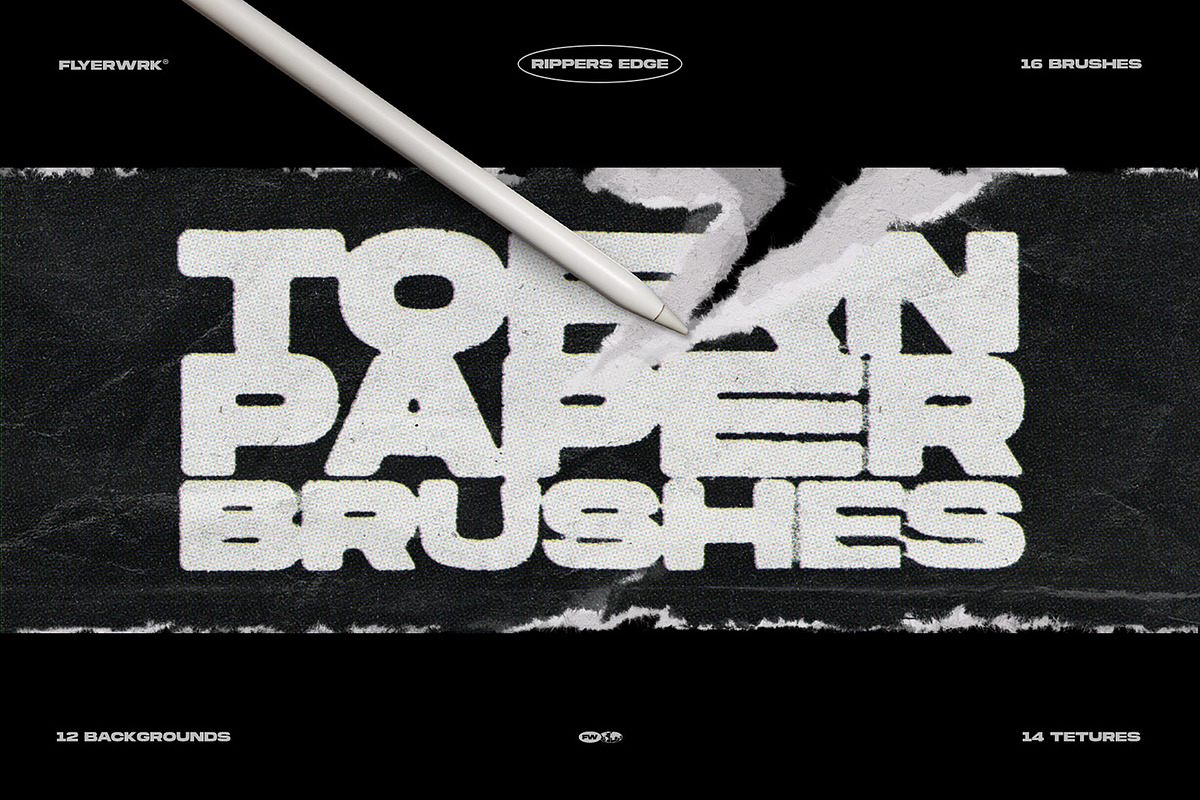 Rippers Edge Torn Paper Brushes, a Brush Add-On by FLYERWRK