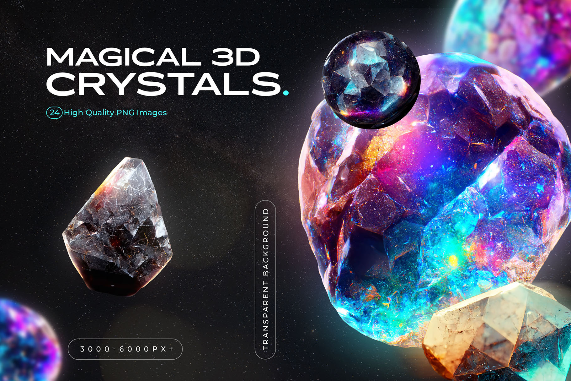 3D Gems & Crystals Collection, an Object Graphic by AndrewPixel
