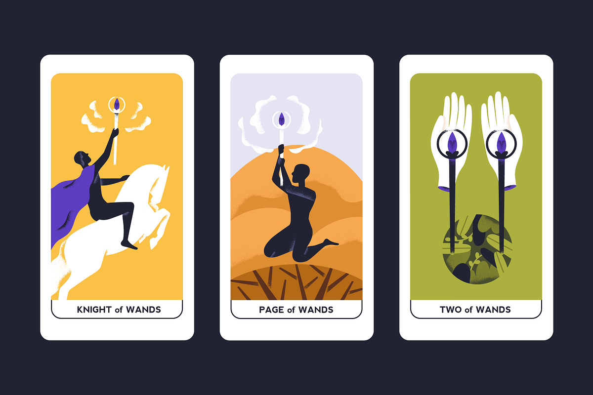 Suit of Wands tarot cards set, an Illustration by Good Studio