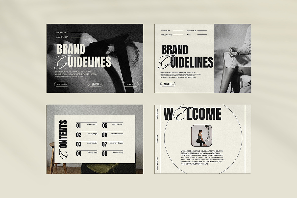 SCARLET Brand Guidelines Template, a Branding & Logo Template by Amaré ...