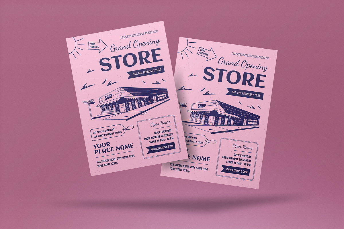 Grand Opening Store Flyer, a Flyer Template by graphicook