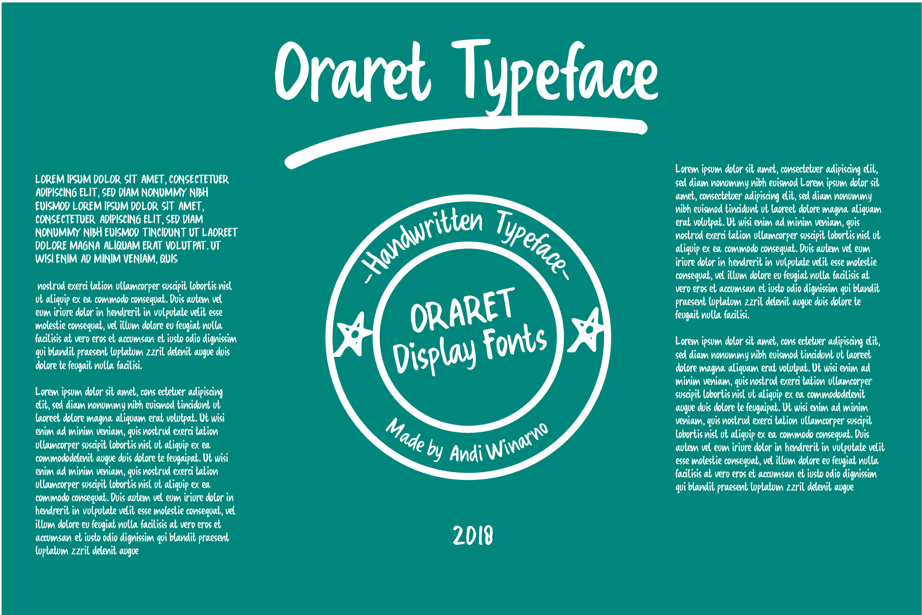 Oraret, a Script Font by INKsTYPIA