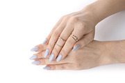 Female hands with manicure isolated on white background, a Beauty ...