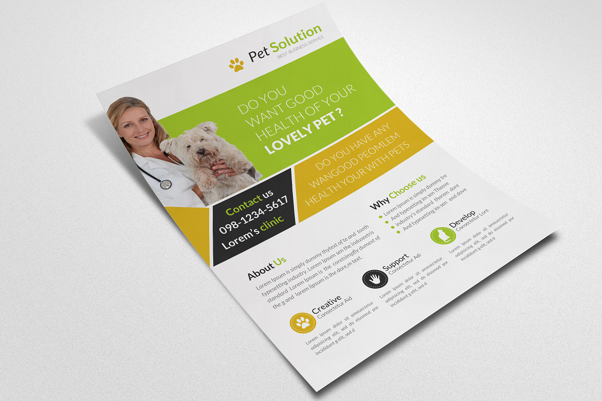 Pet Care Flyer, a Flyer Template by Psd Templates