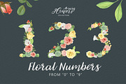 Floral Numbers, a Decorative Illustration by Lisa's Balcony