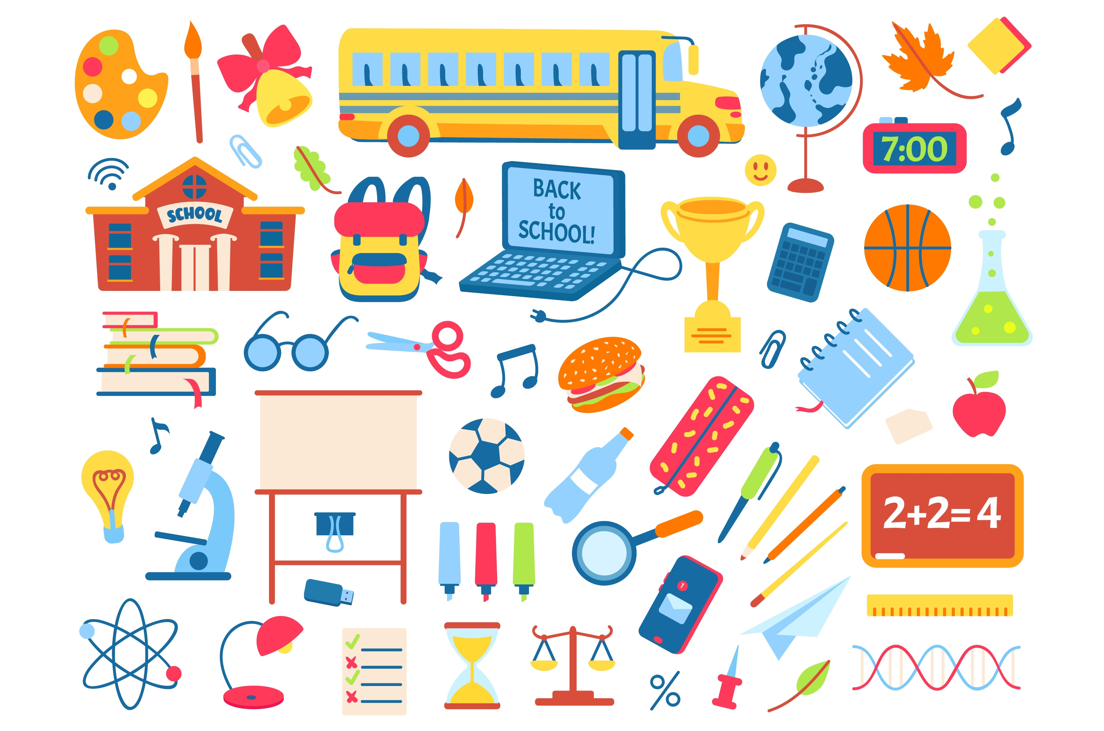 Back to school doodle elements, cute, an Education Illustration by Frogella