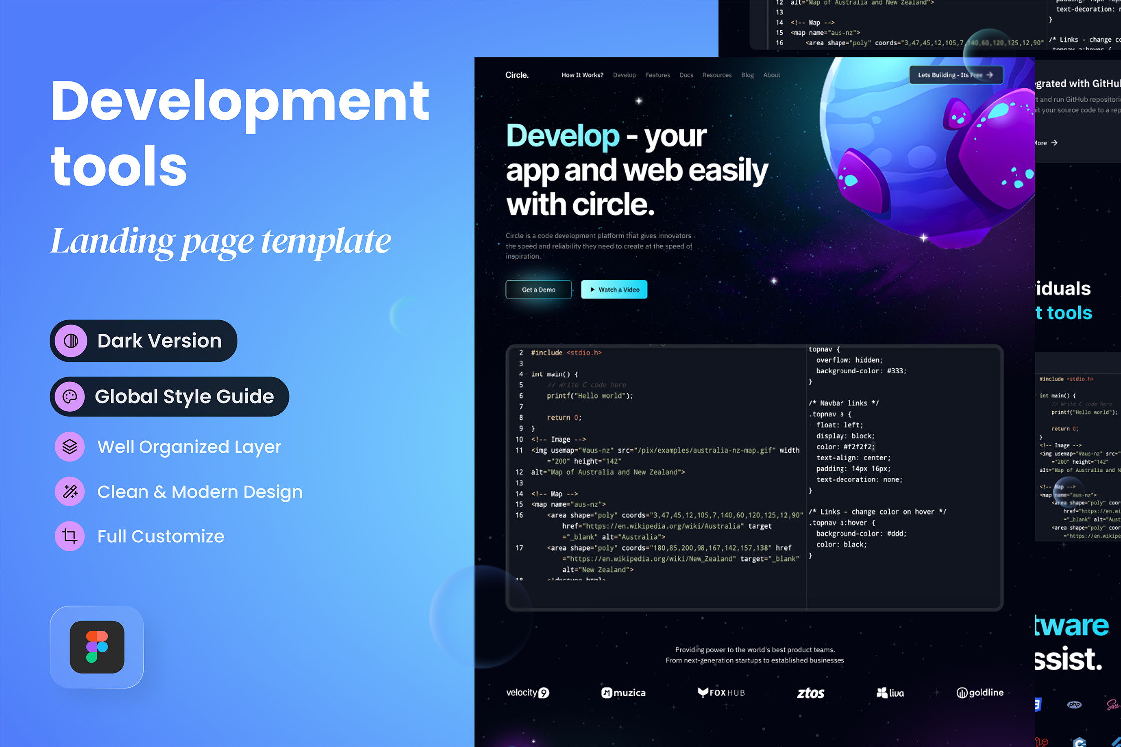 Circle - Development Landing Page, a Landing Page Template by SLAB! Design
