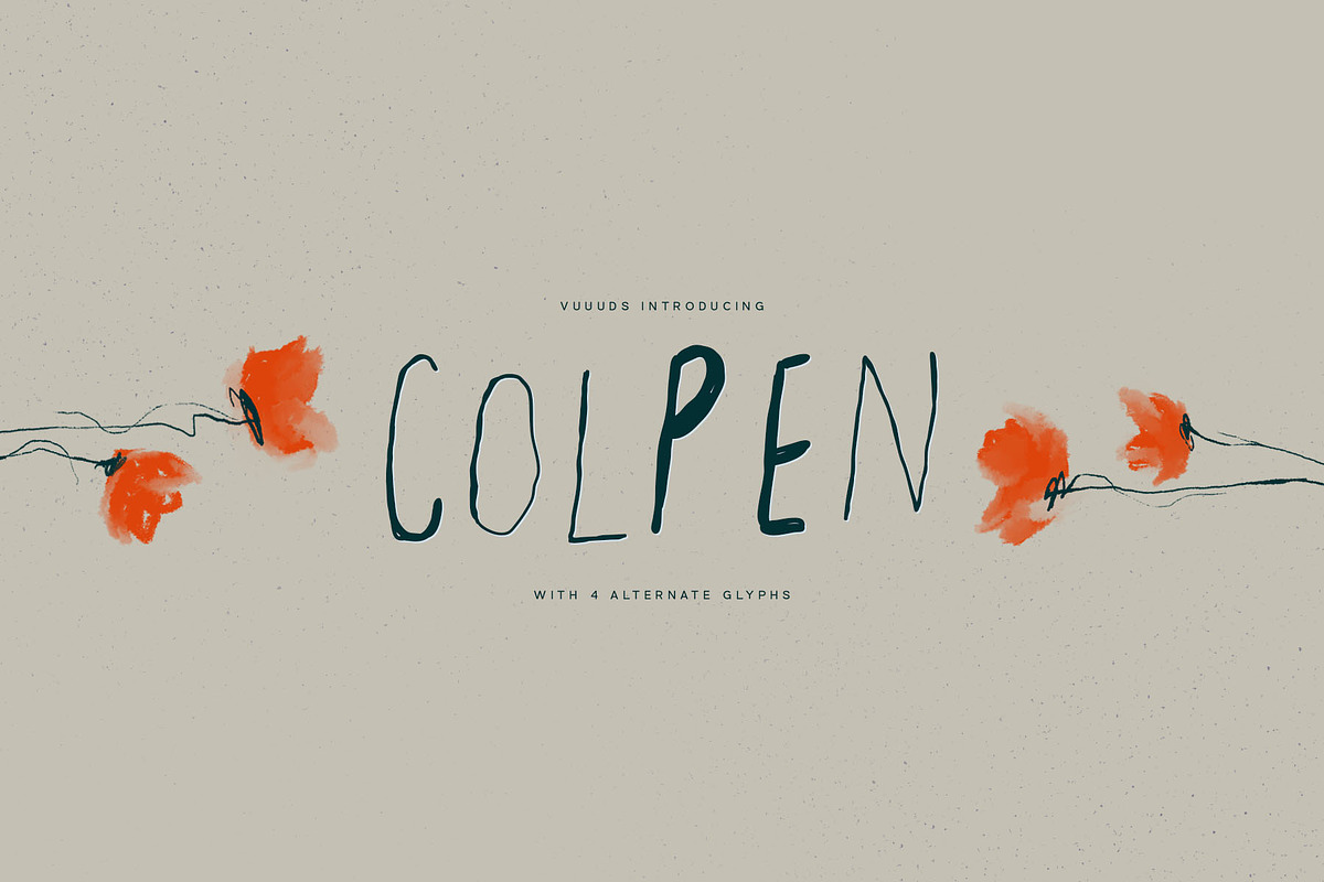Colpen Font, a Handwritten Font by vuuuds
