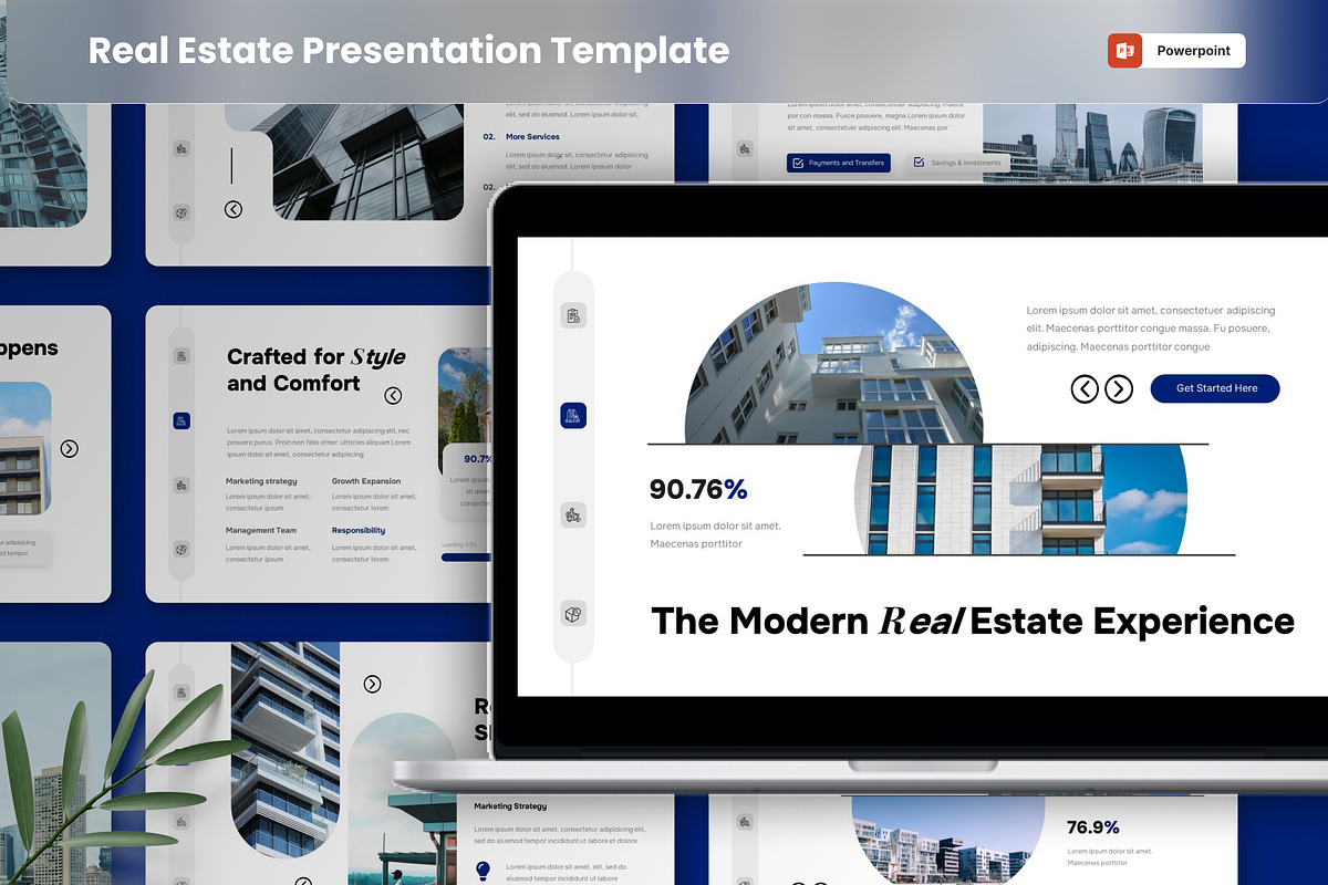 Modern Real Estate PowerPoint, a Presentation Template by MtvtdArt