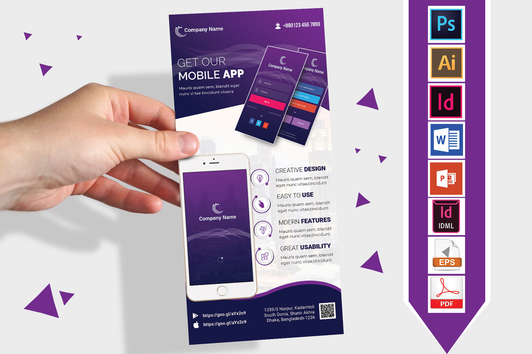 Mobile App Promotion DL Flyer Vol-01, a Flyer Template by Imagine ...