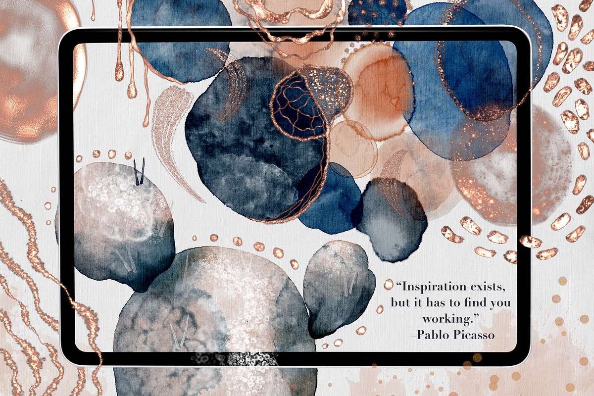 Watercolor & Metallic Brushes, a Brush Add-On by OlgaRom | Creative Market