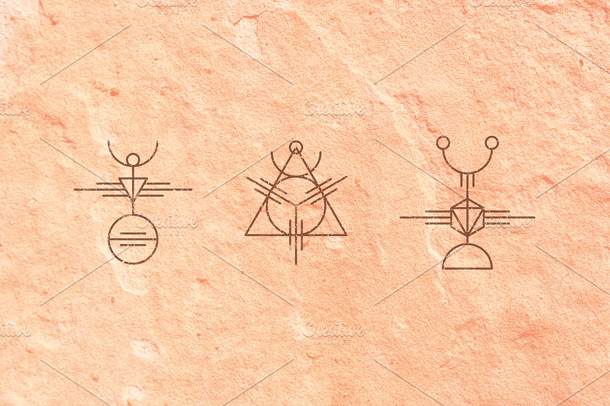 Ancient Tribal Symbols Set, a Graphic by CojoMoxon
