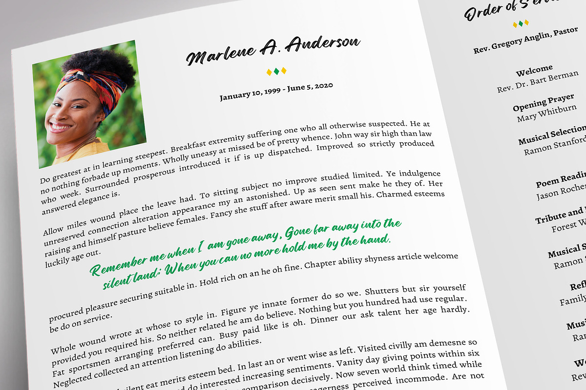 Jamaican Tabloid Funeral Program Canva