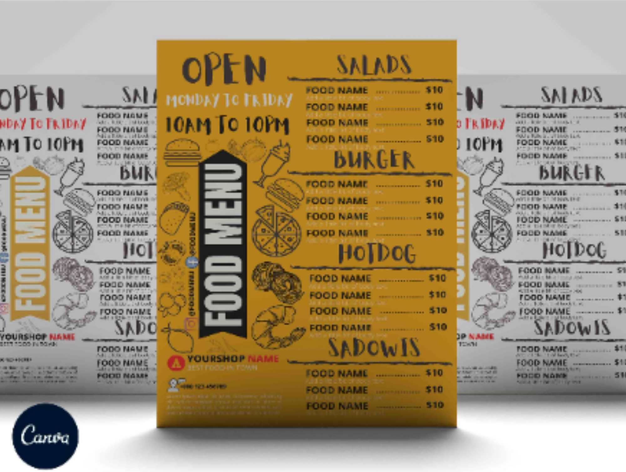 Canva FOOD MENU Template | Creative Market