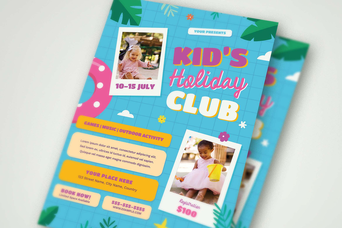 Kids Holiday Club Flyer, a Flyer Template by VectorVactory