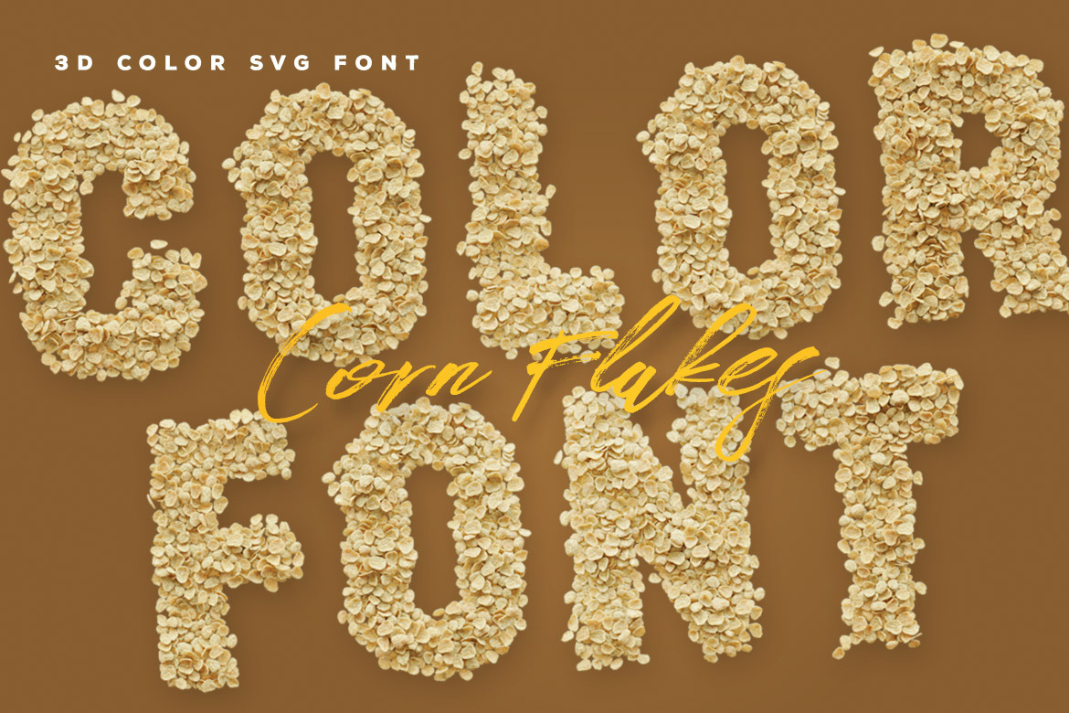 Corn Flakes - 3D Color SVG Font, a Font by Deeezy | Creative Market