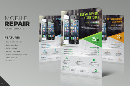Smartphone Repair Flyer, a Flyer Template by ThemeDevisers