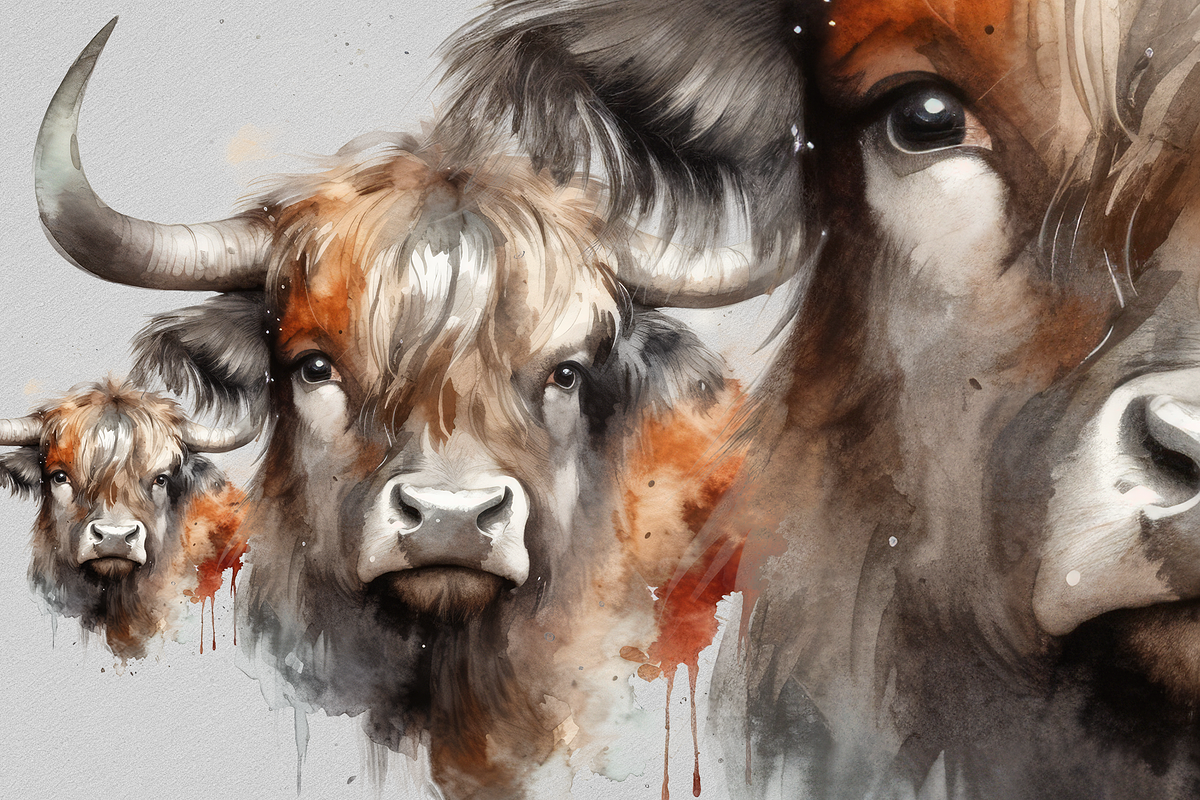 100 Watercolor Animal Portraits, an Animal Illustration by Graphicdome