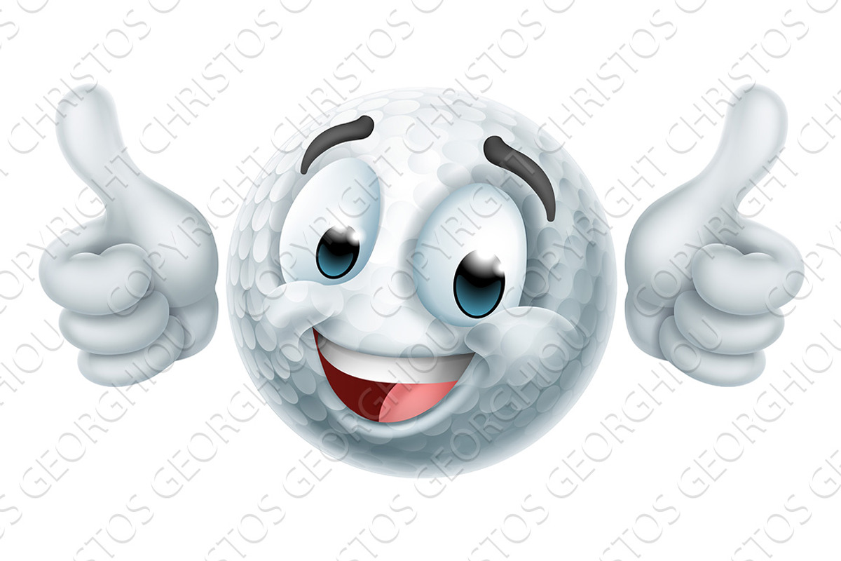 Golf Ball Emoticon Face Emoji, a Person Illustration by Christos Georghiou