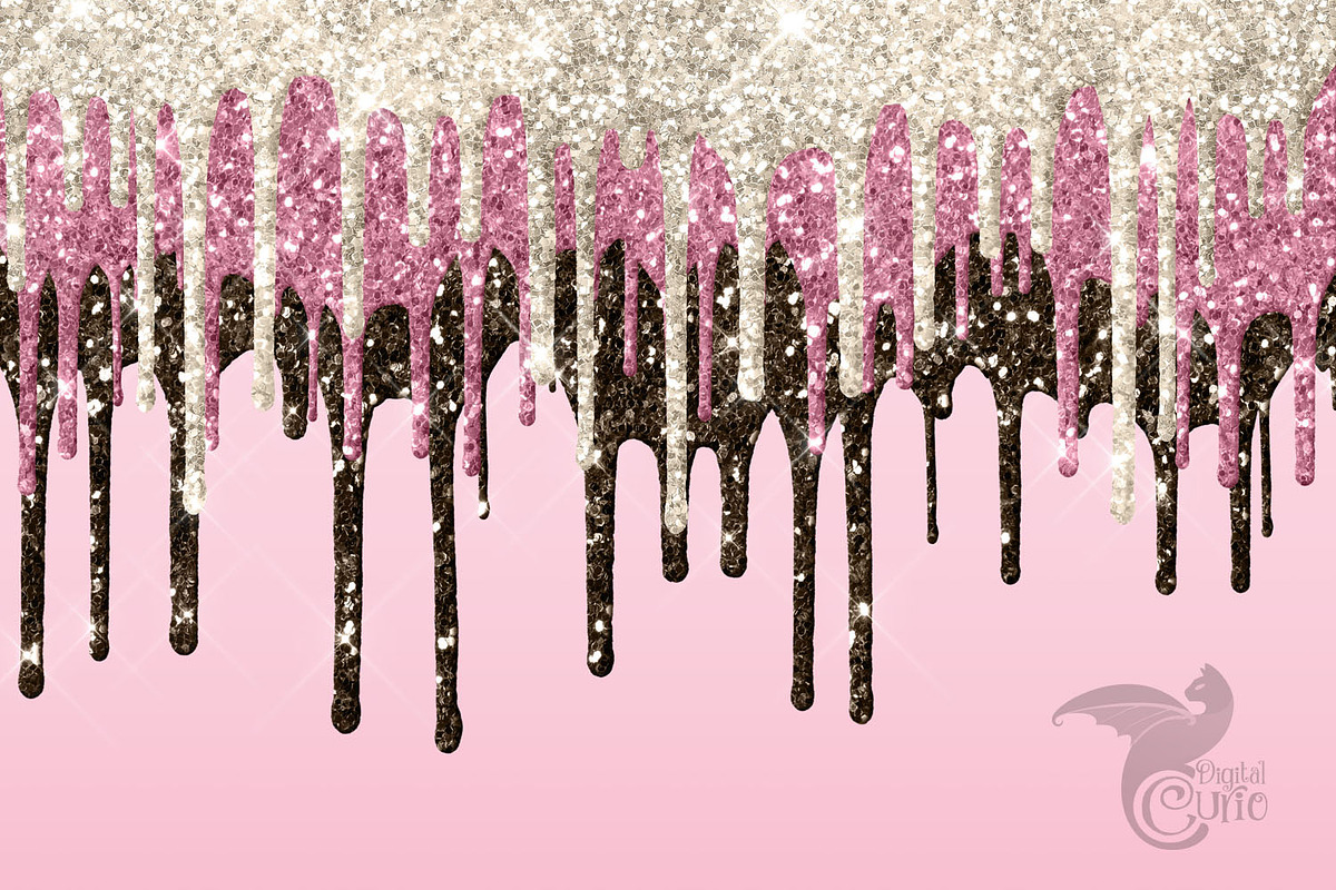 Ice Cream Dripping Glitter, a Texture Graphic by Digital Curio