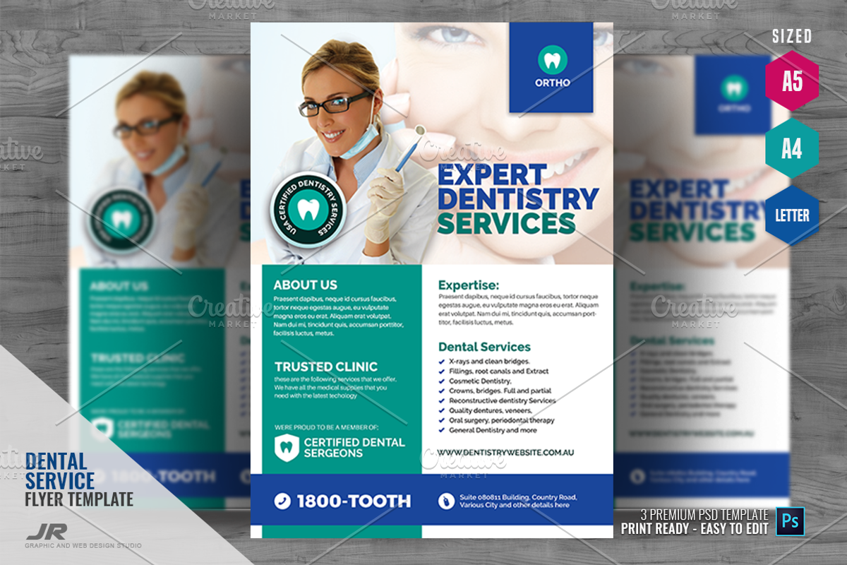 Tooth Care Services Flyer, a Flyer Template by PSDPixel