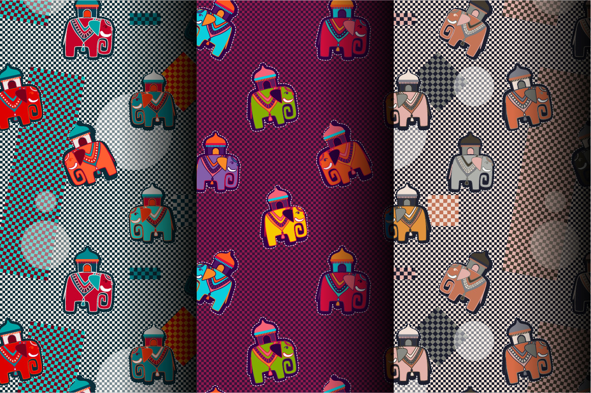 3 Cartoon Patterns, retro style, a Pattern Graphic by Sunny_Lion