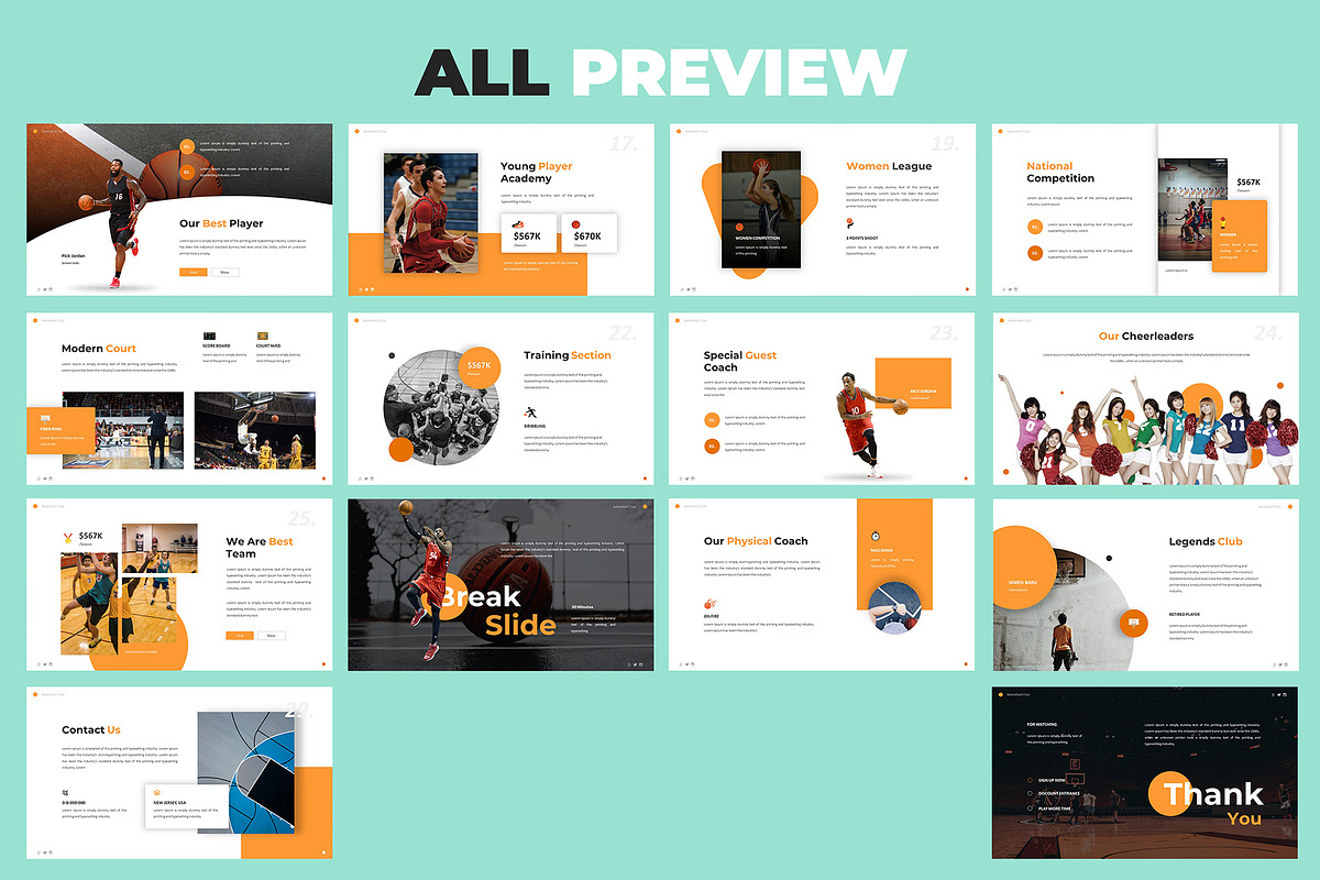 Basketball Club Powerpoint Template, a Presentation Template by Giant ...
