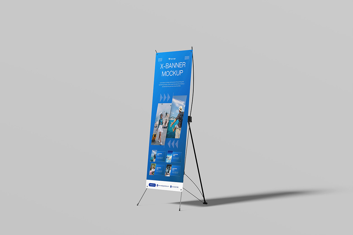 Standing X Banner Mockup, an Advertising Mockup by graphicsecond