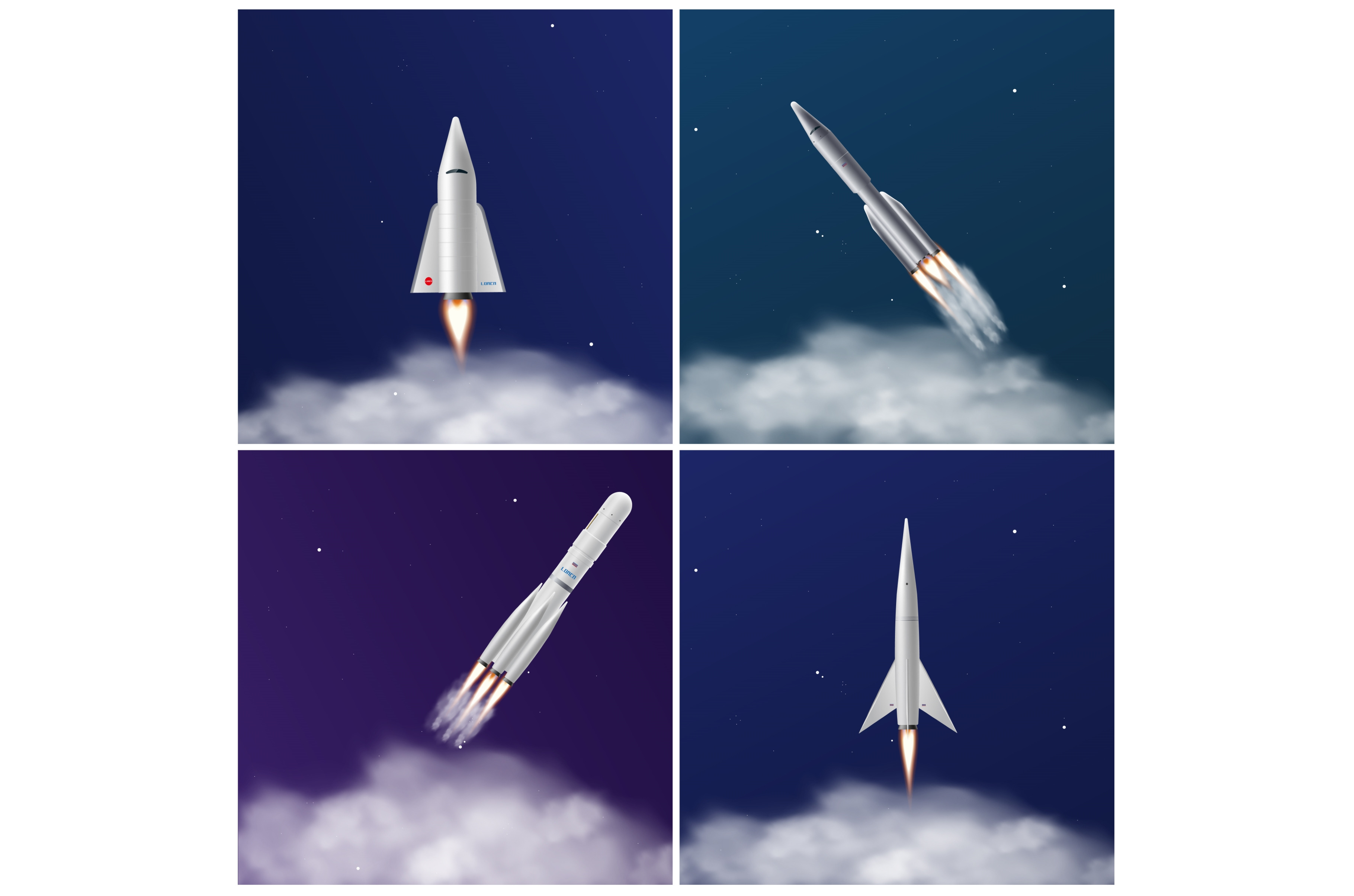 Rocket launch realistic vector, a Work Illustration by Sabelskaya