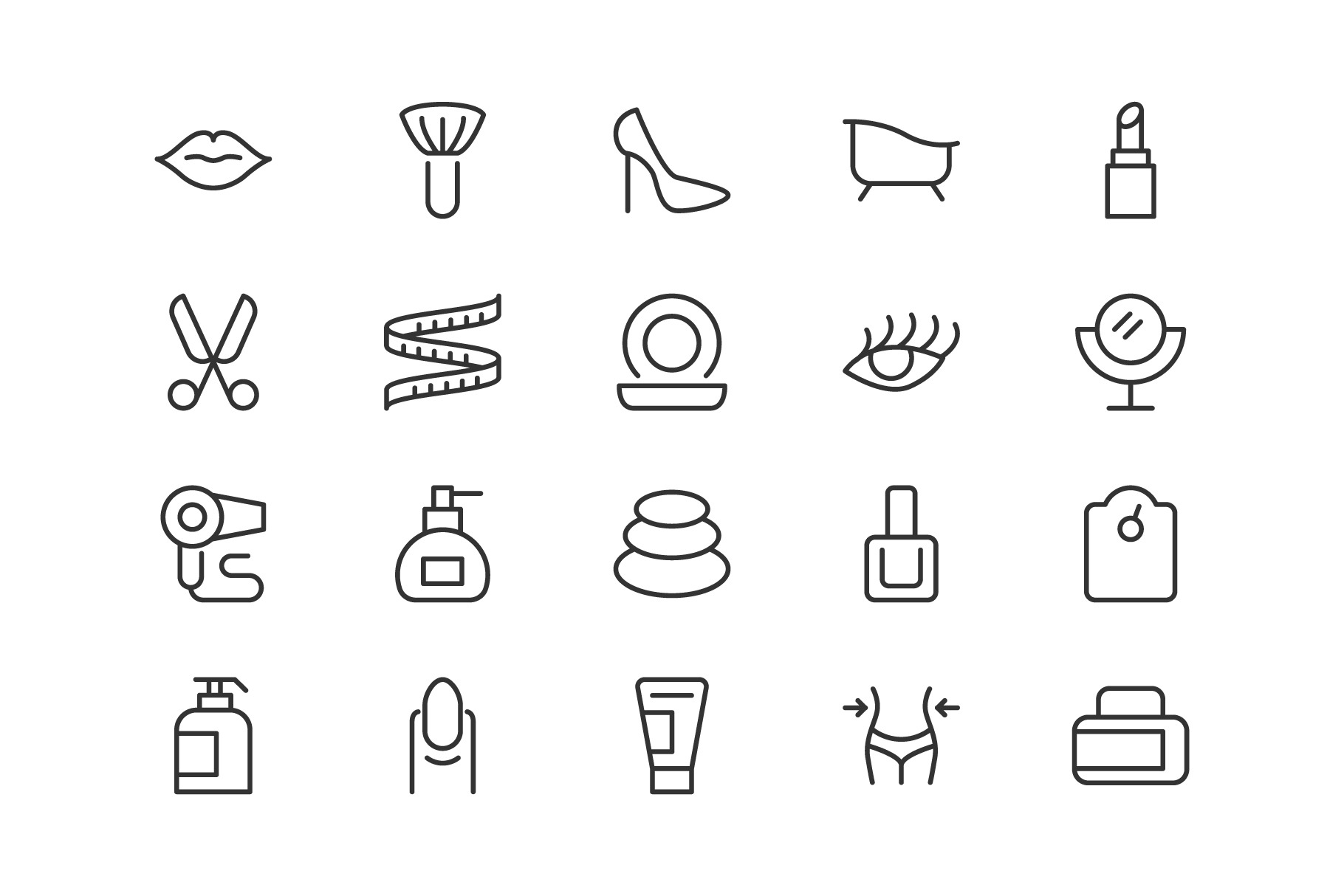 Set Of Beauty Line Icons., an Outline Icon by DStarky | Creative Market