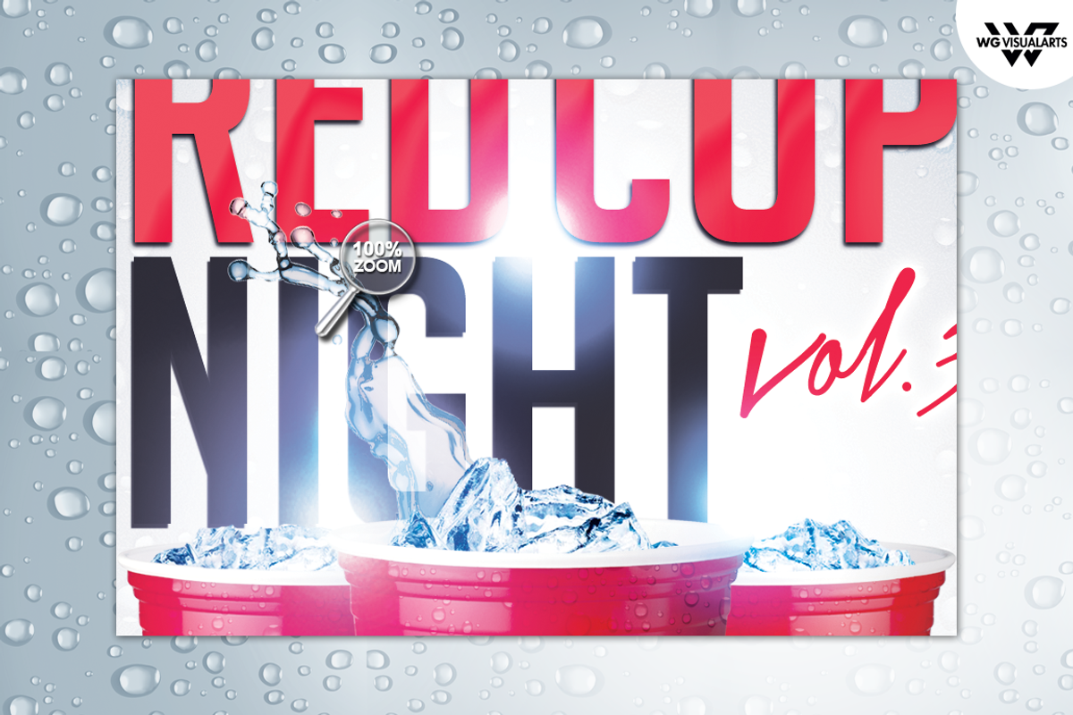 RED CUP Flyer Template, a Flyer Template by WG DESIGN