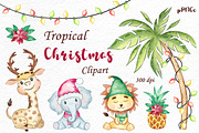 Tropical Christmas Clipart | Animal Illustrations ~ Creative Market