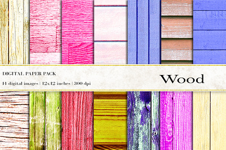 Wood Digital Papers, a Texture Graphic by BonaDesigns