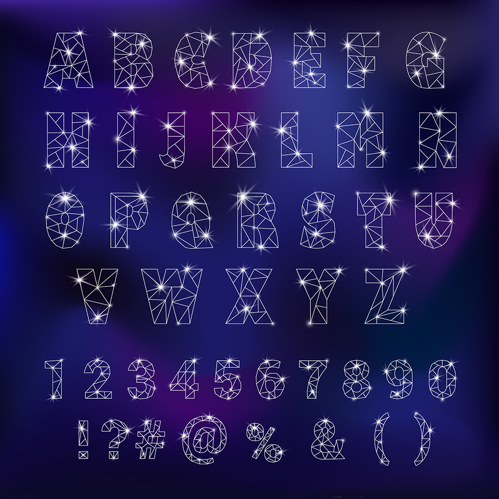 Stars astromomy alphabetic symbols, a Decorative Illustration by KitVector