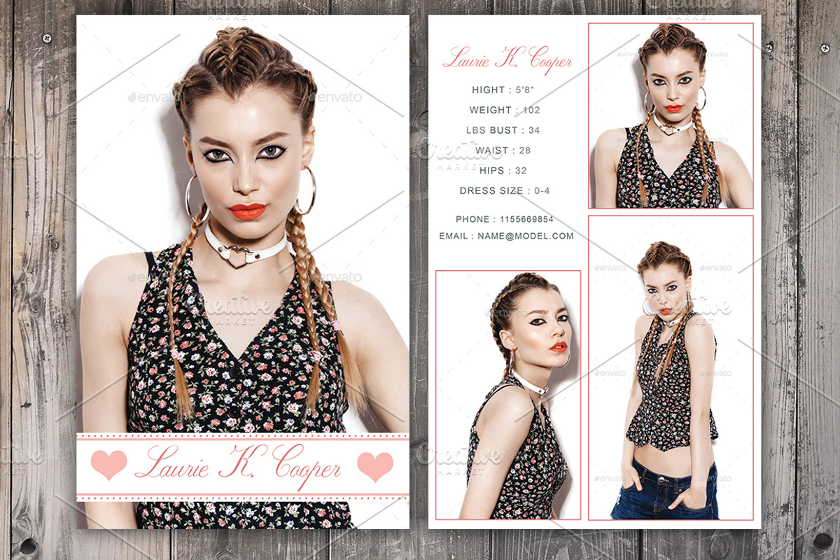 Modeling Comp Card Template, a Card Template by Madhabi Studio