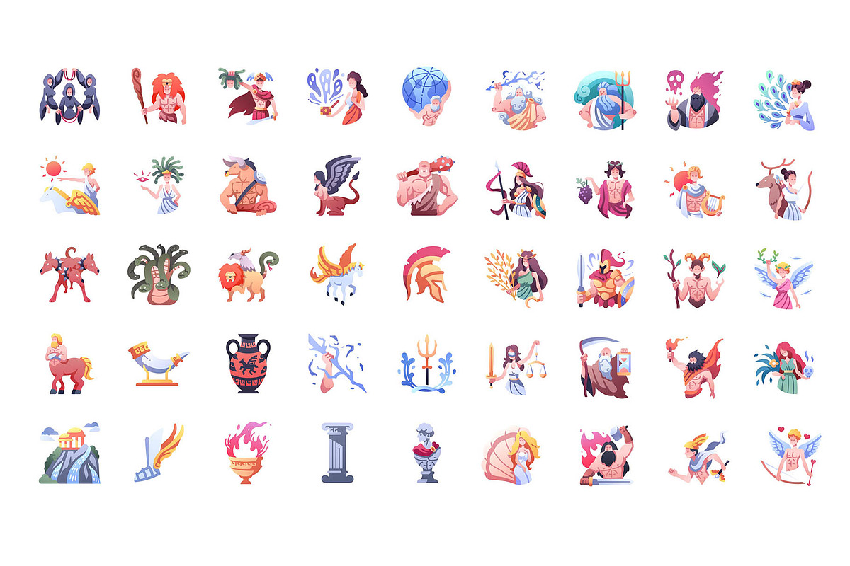 45 Greek Mythology icon set, an Icon by Maxicons
